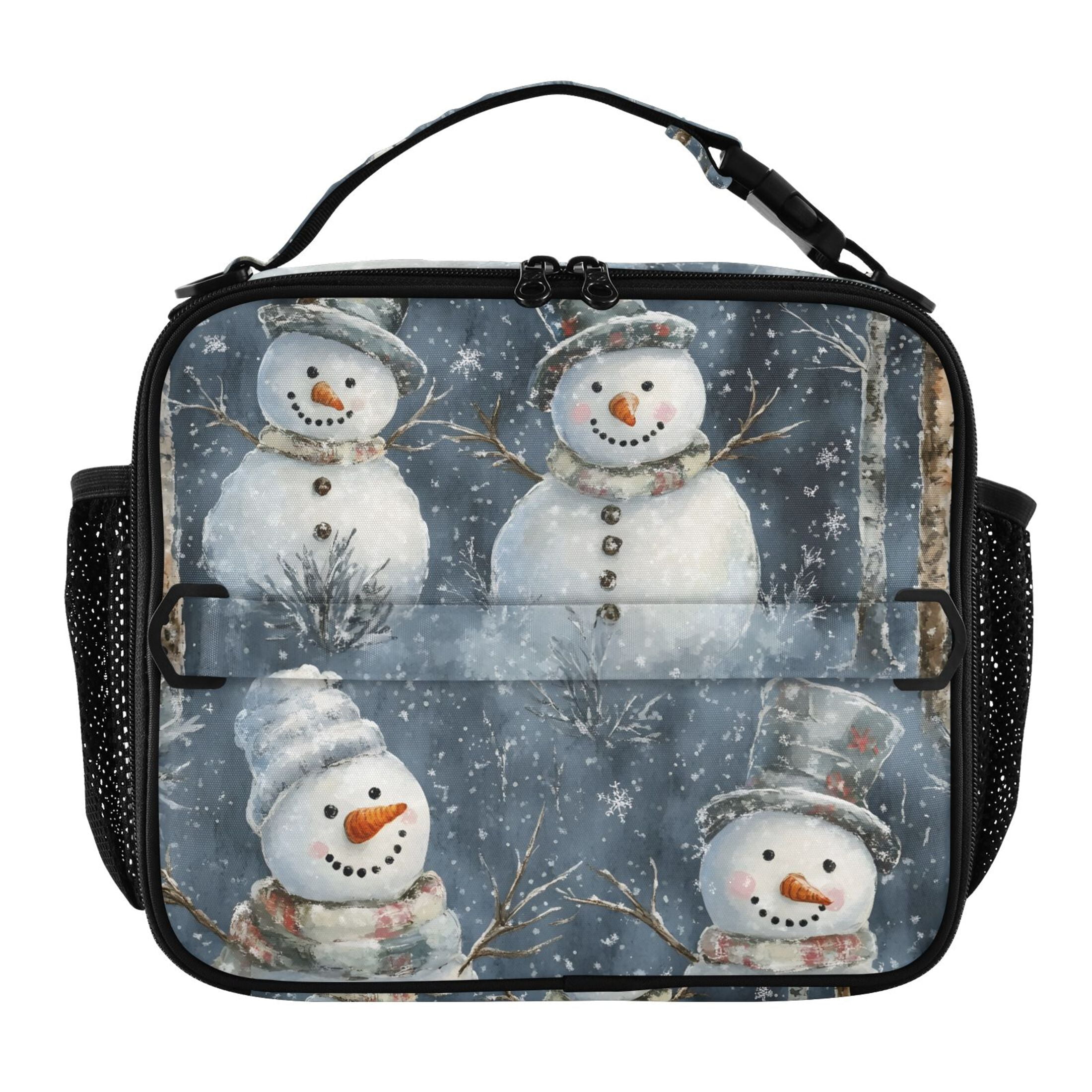 ALAZA Christmas Snowmans in Winter Lunch Box Insulated Lunch Bag Cooler ...