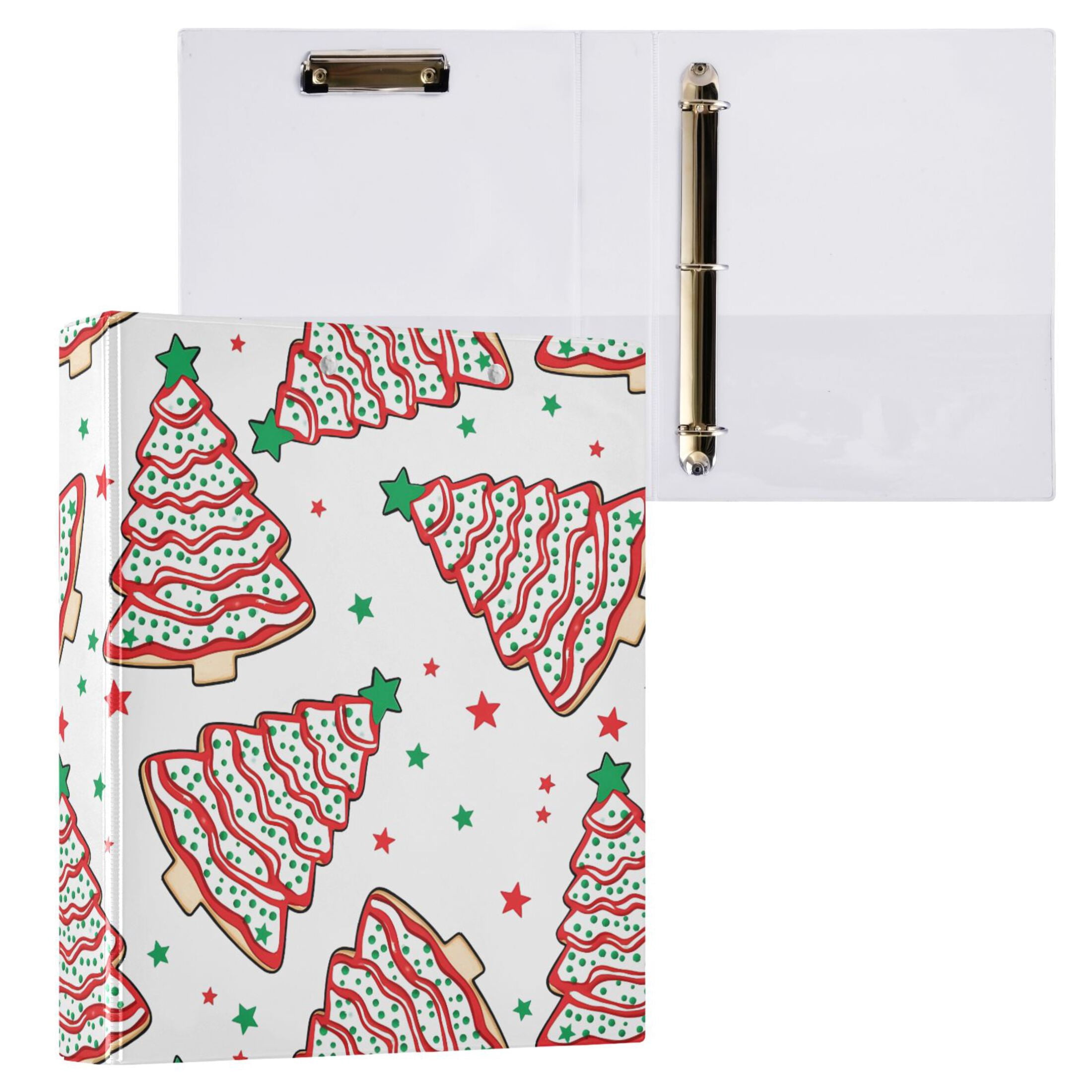ALAZA Christmas Tree Cakes Hardcover 3 Ring Binder 1.5" D-Rings with ...