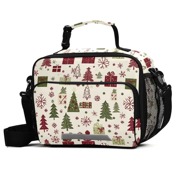 ALAZA Christmas Tree Gift Snowflake Lunch Box Insulated Cooler Bag ...