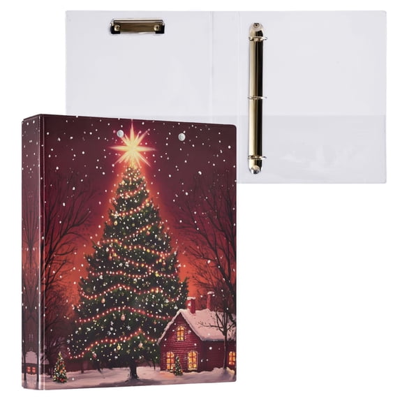 ALAZA Christmas Tree Golden Hardcover 3 Ring Binder 1.5" D-Rings with ...