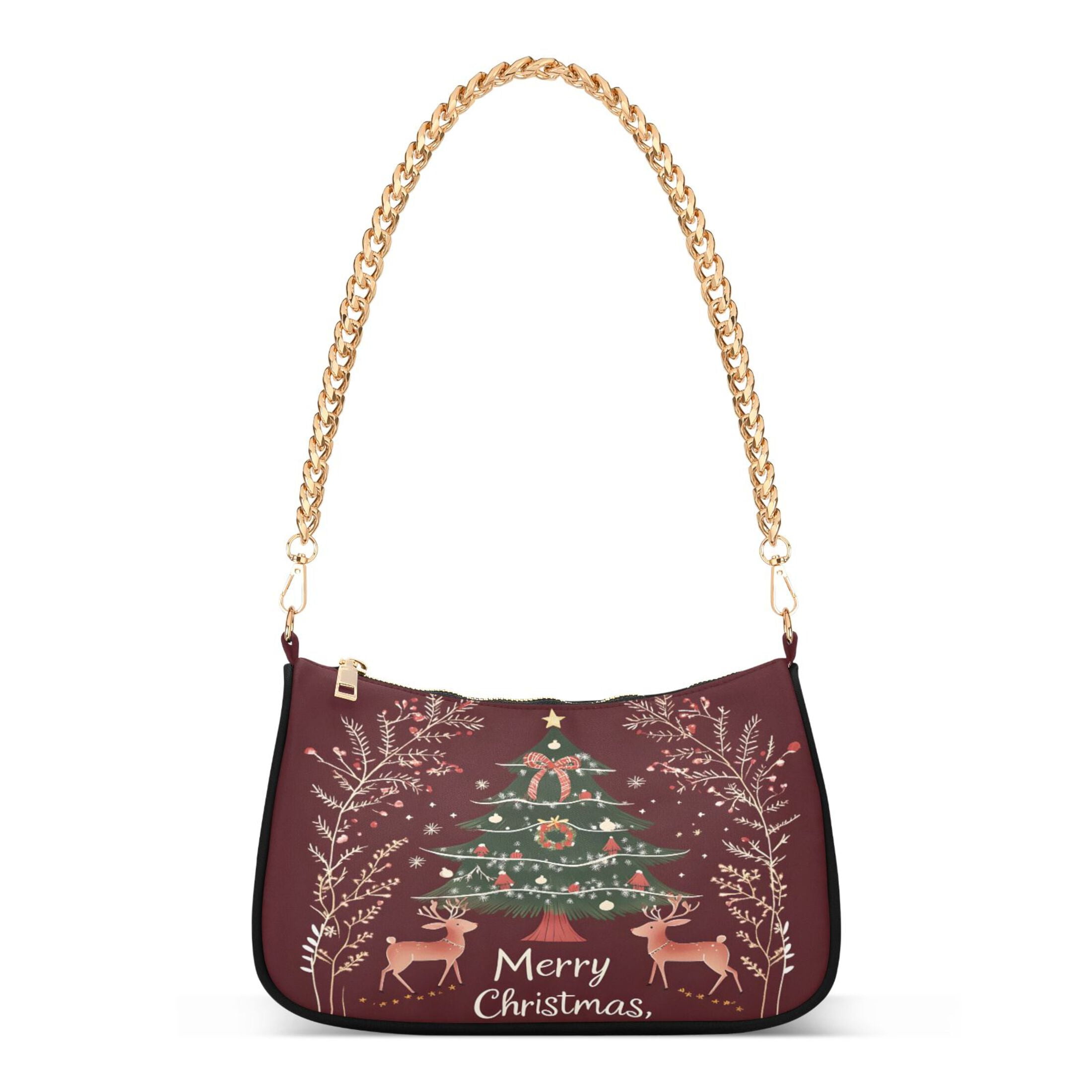 ALAZA Christmas Tree Reindeer-r1 Women's Chain Shoulder Bag Hobo ...