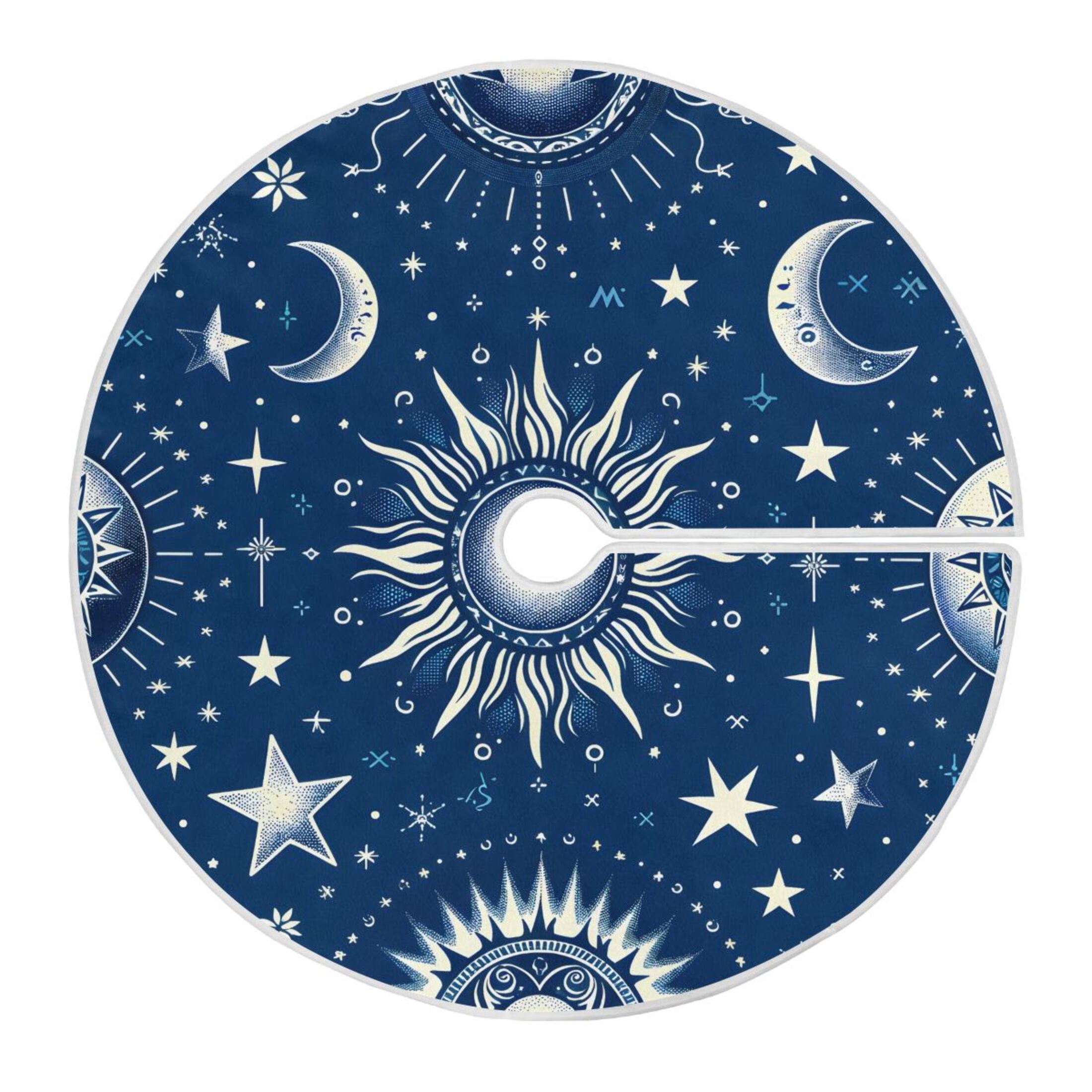 ALAZA Christmas Tree Skirt Decoration Bohomia Moon and Stars Xmas ...
