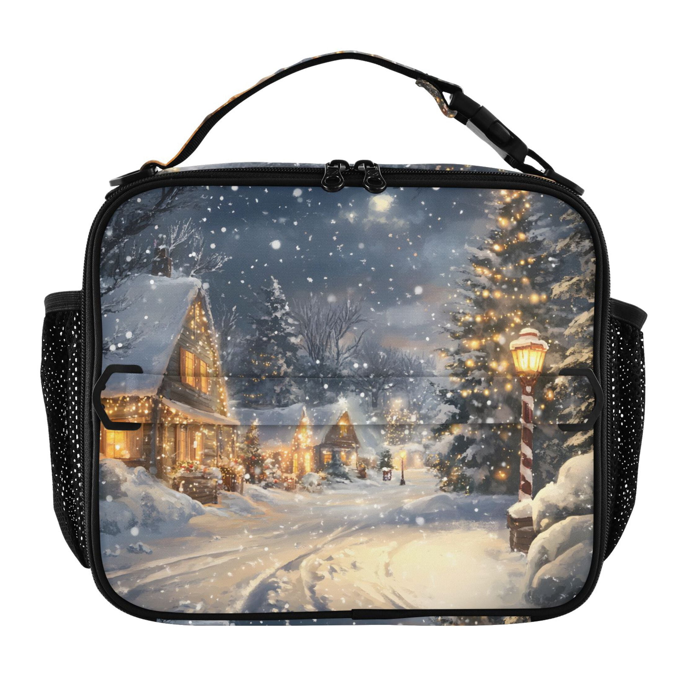 ALAZA Christmas Vintage Winter View Lunch Box Insulated Lunch Bag ...