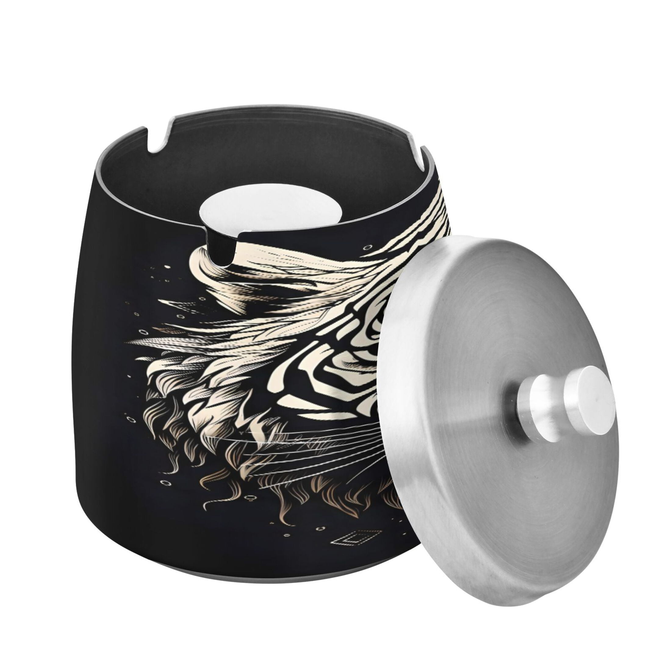 ALAZA Cigar Ashtray with Lid A Tiger Cool Ash Tray for Cigarettes ...