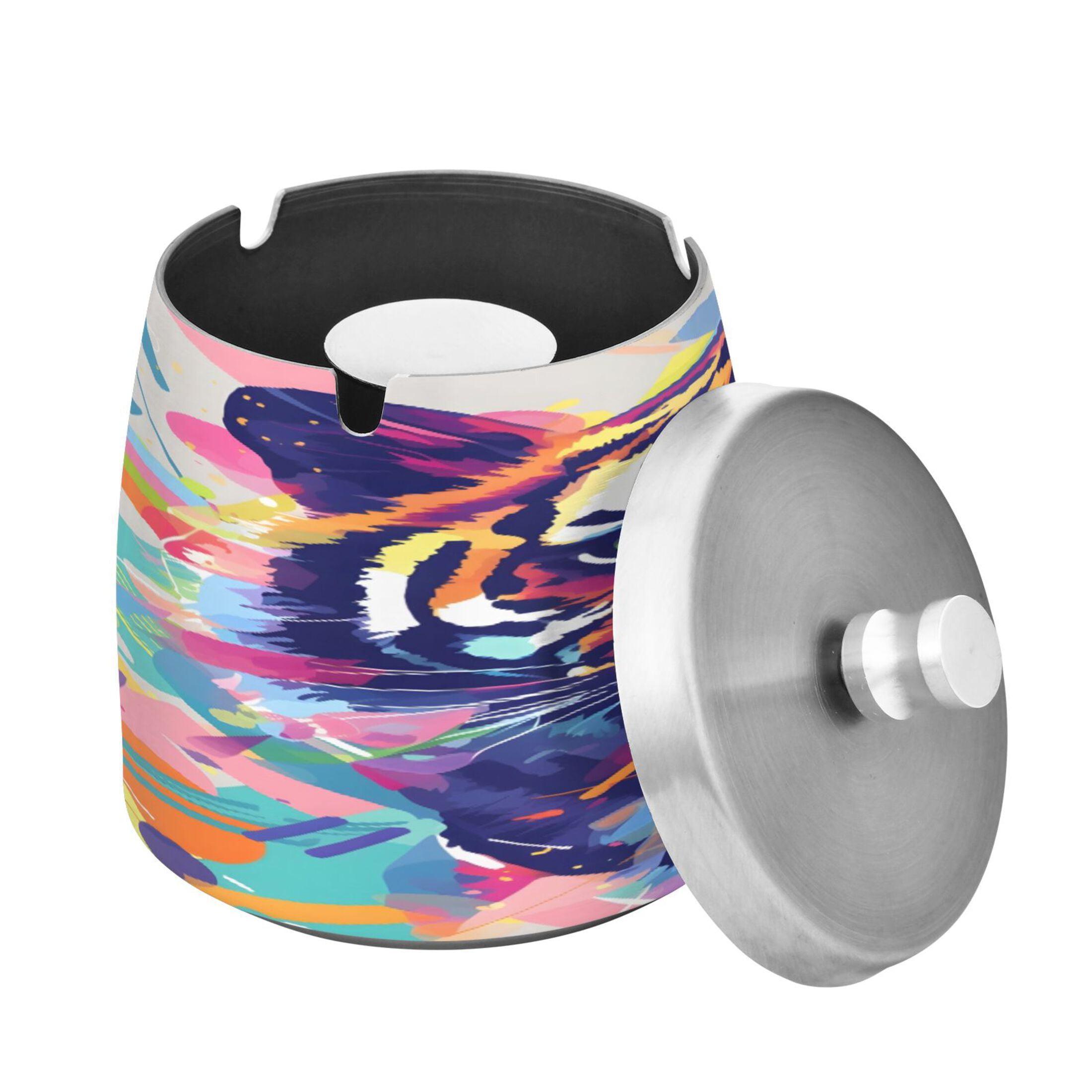 ALAZA Cigar Ashtray with Lid Abstract Tiger Ash Tray for Cigarettes ...
