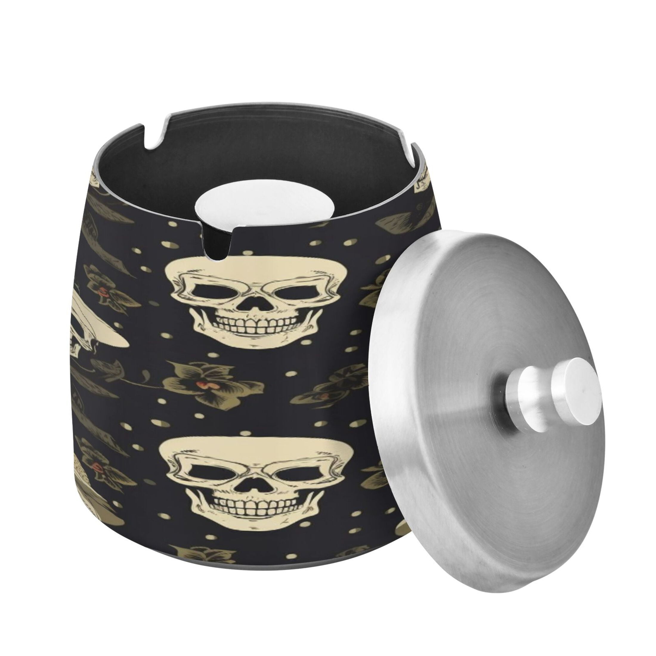 ALAZA Cigar Ashtray with Lid Skeleton Skull Ash Tray for Cigarettes ...