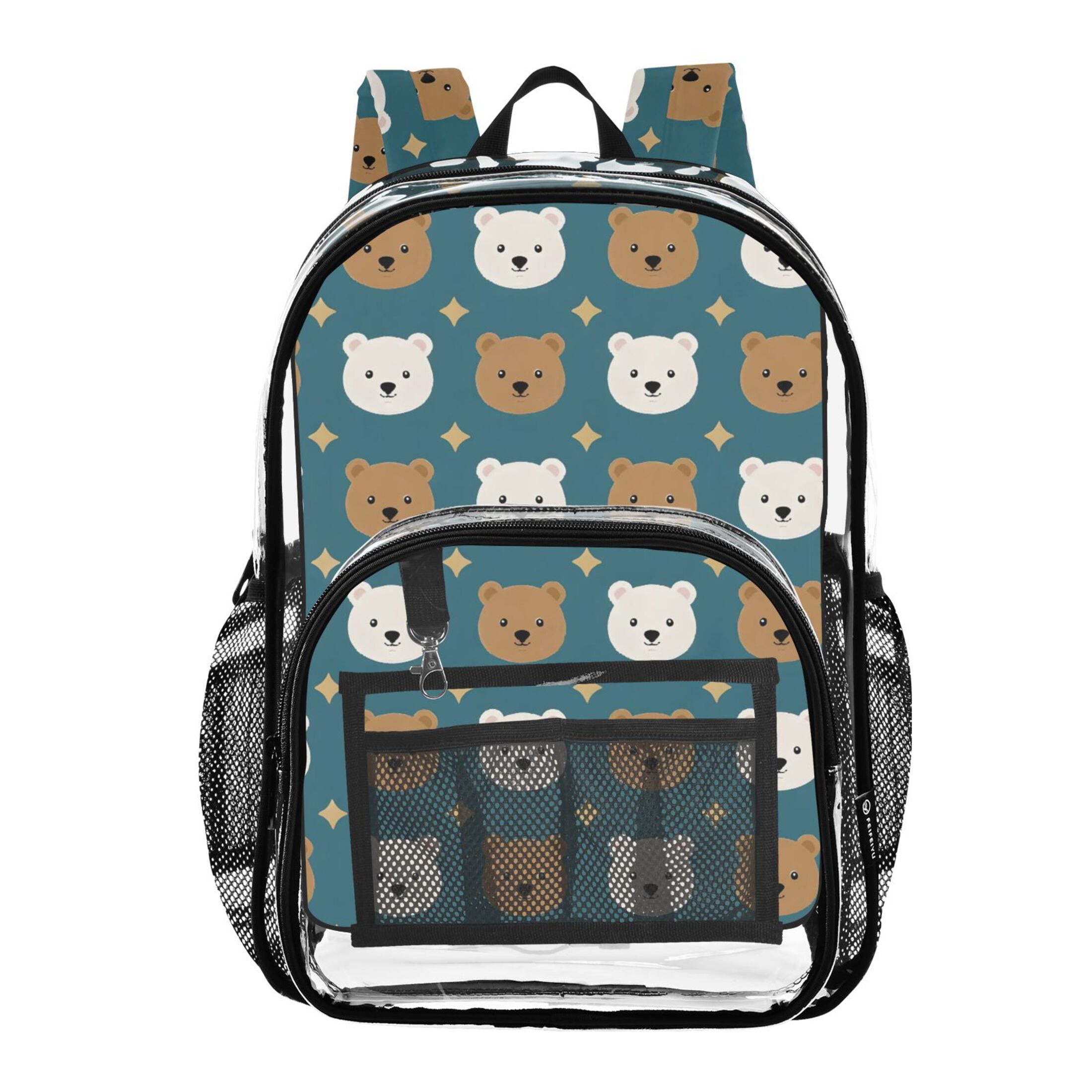 ALAZA Clear Backpack Bears Stars PVC Transparent BookBag - Walmart.com