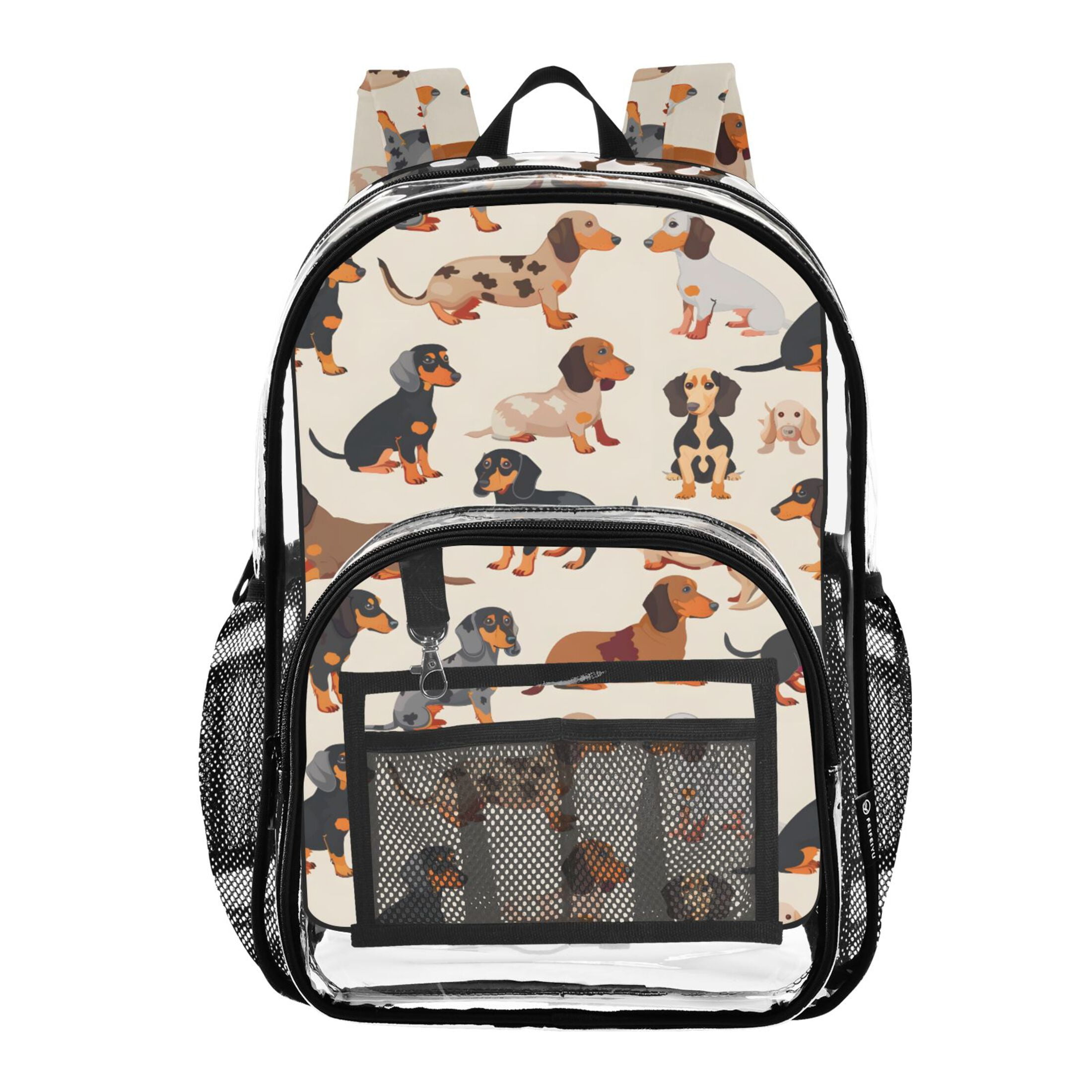 ALAZA Clear Backpack Cute Dachshund Dog PVC Transparent BookBag ...