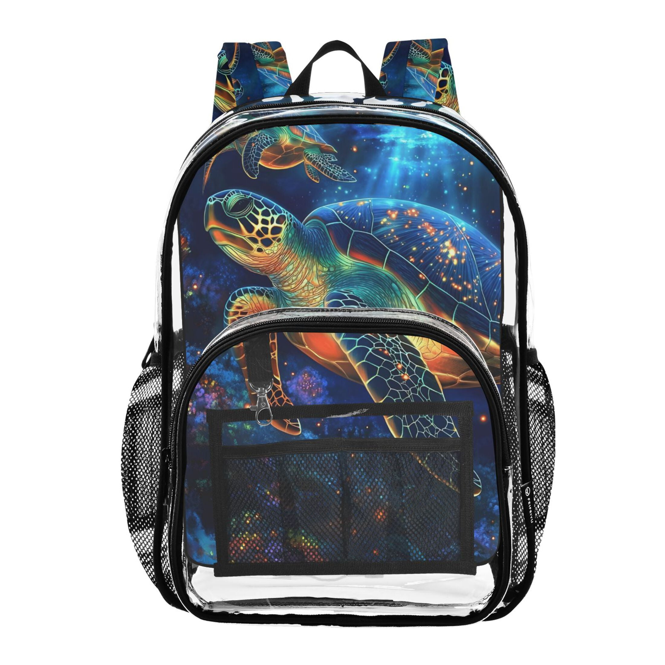 ALAZA Clear Backpack Dreamy Turtles Ocean PVC Transparent BookBag ...
