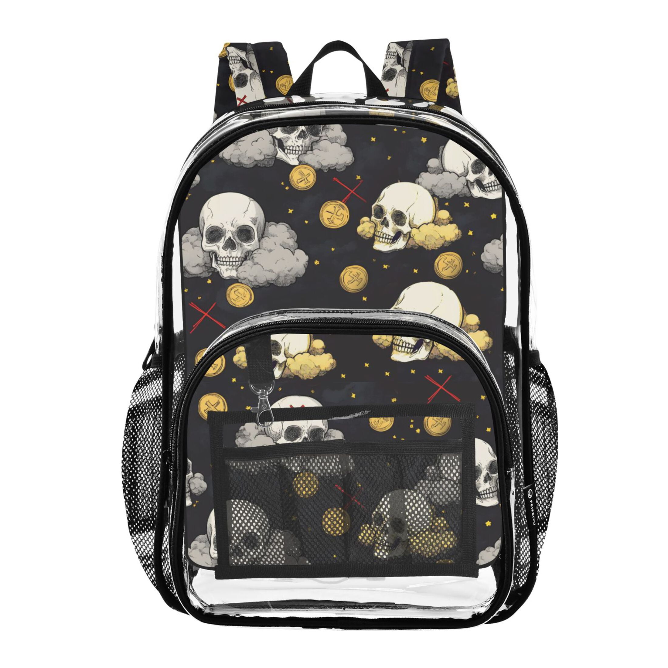 ALAZA Clear Backpack Skull on Clouds PVC Transparent BookBag - Walmart.com