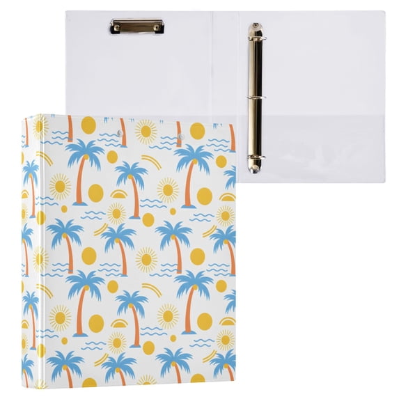 ALAZA Coconut Palm Sun Hardcover 3 Ring Binder 1.5" D-Rings with ...