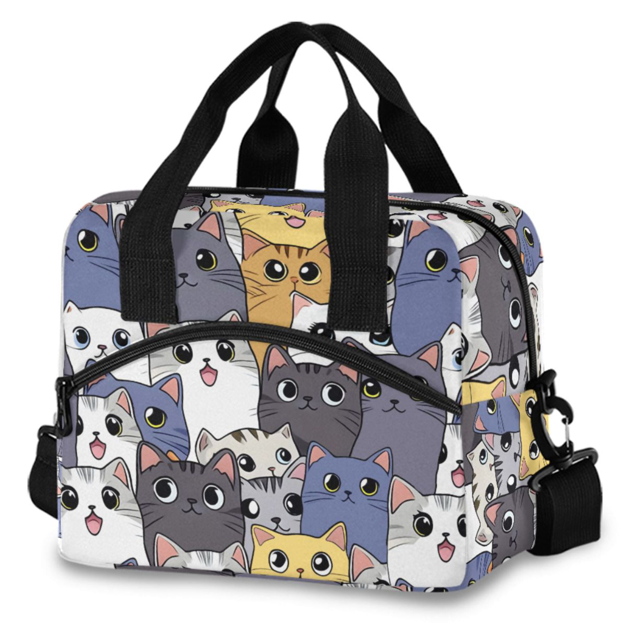 ALAZA Colorful Doodle Cute Cats Insulated Lunch Box Large Reusable ...