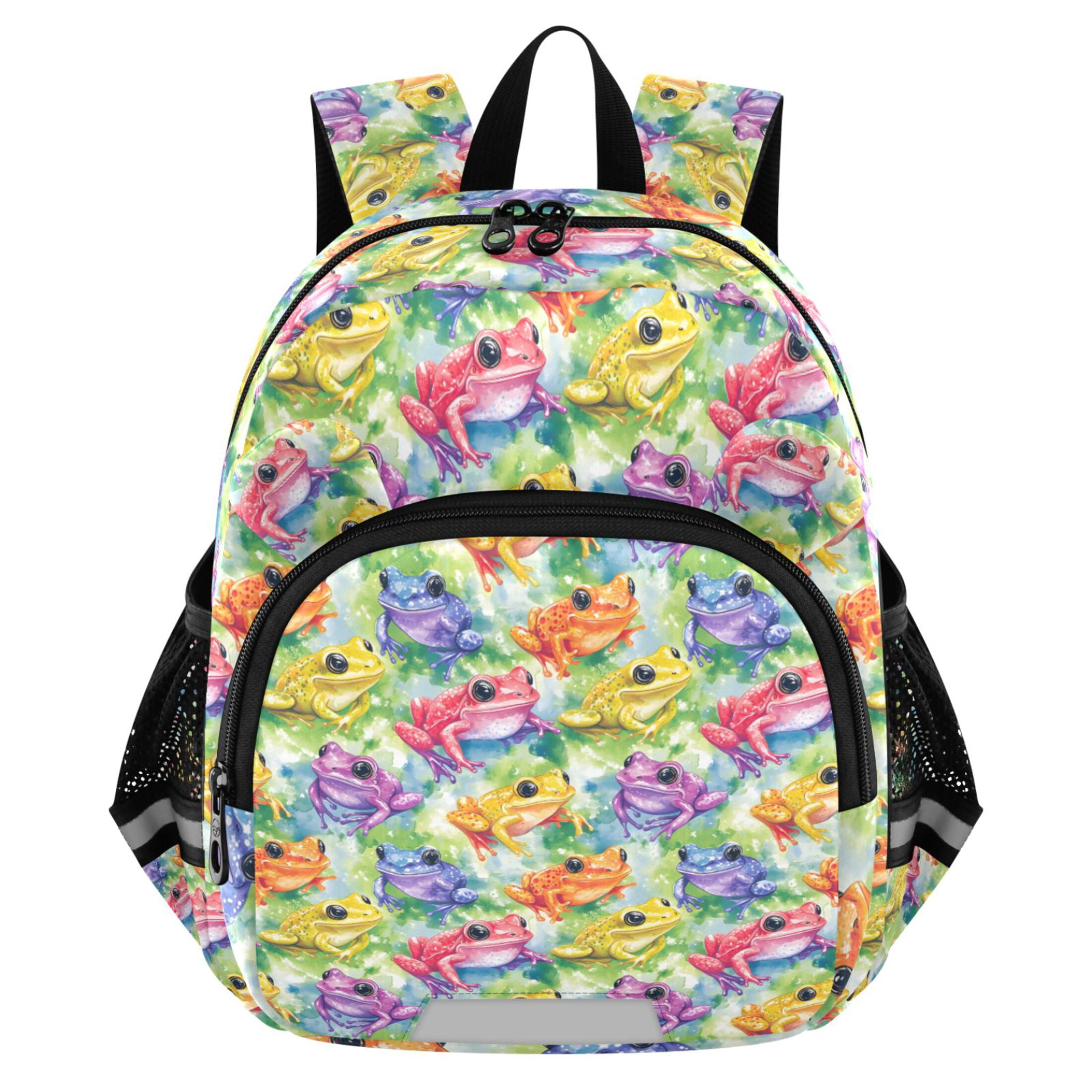 ALAZA Colorful Frogs Mini Backpack School Bookbag Age 3-7 Medium ...