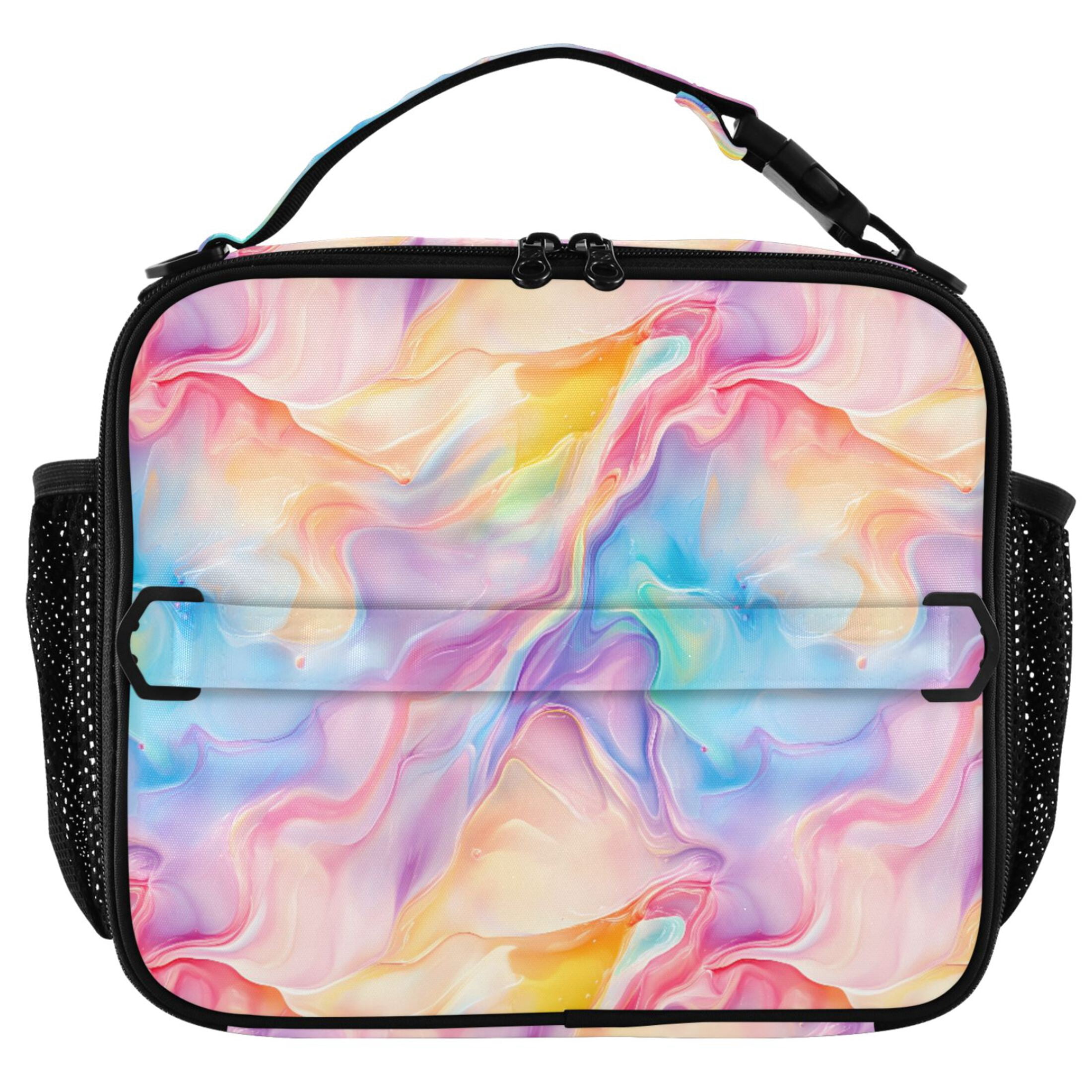 ALAZA Colorful Liquid Tie Dye Insulated Lunch Box Lunch Bag Cooler Tote ...