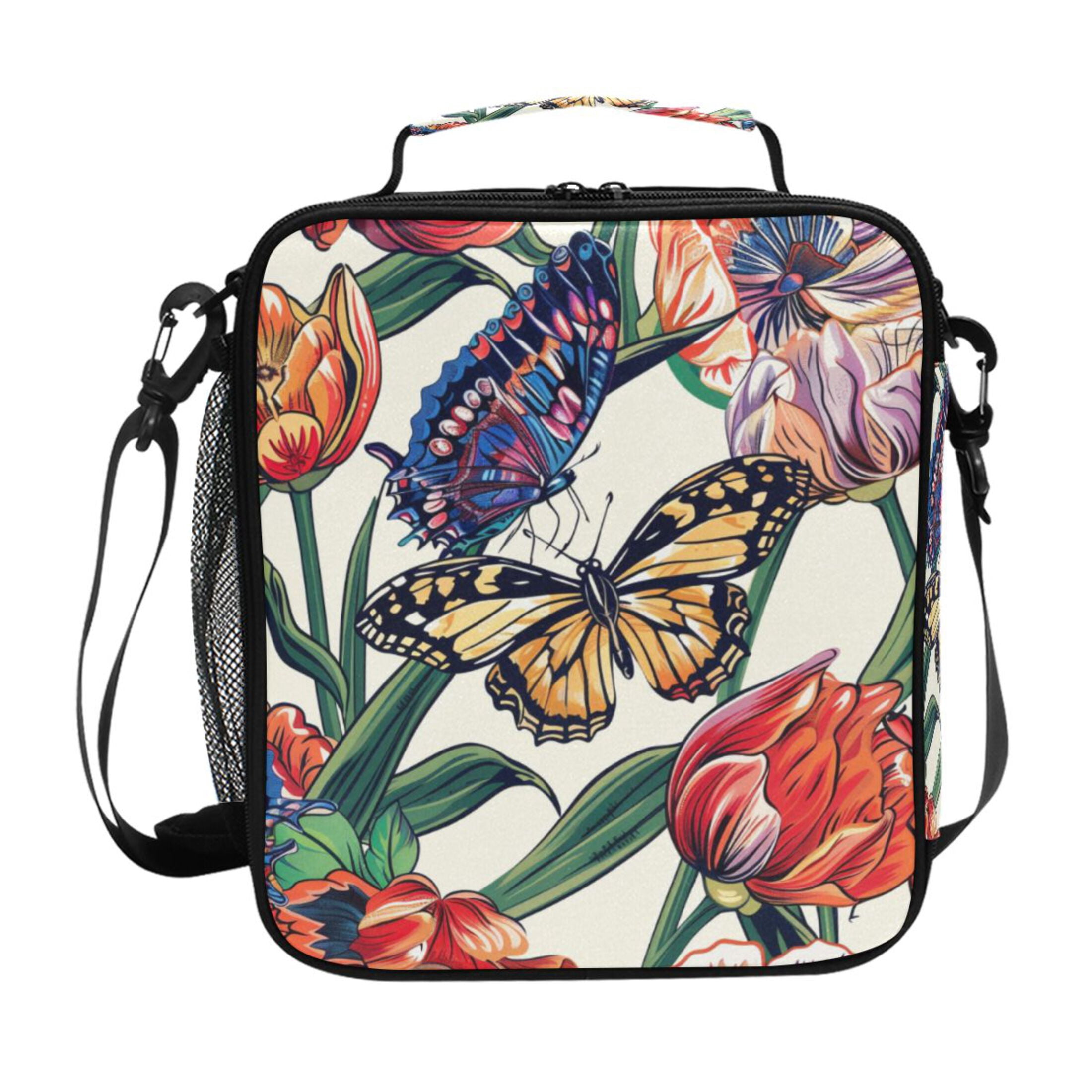 ALAZA Colorful Tulip Butterfly Lunch Box Insulated Lunch Bag Reusable ...