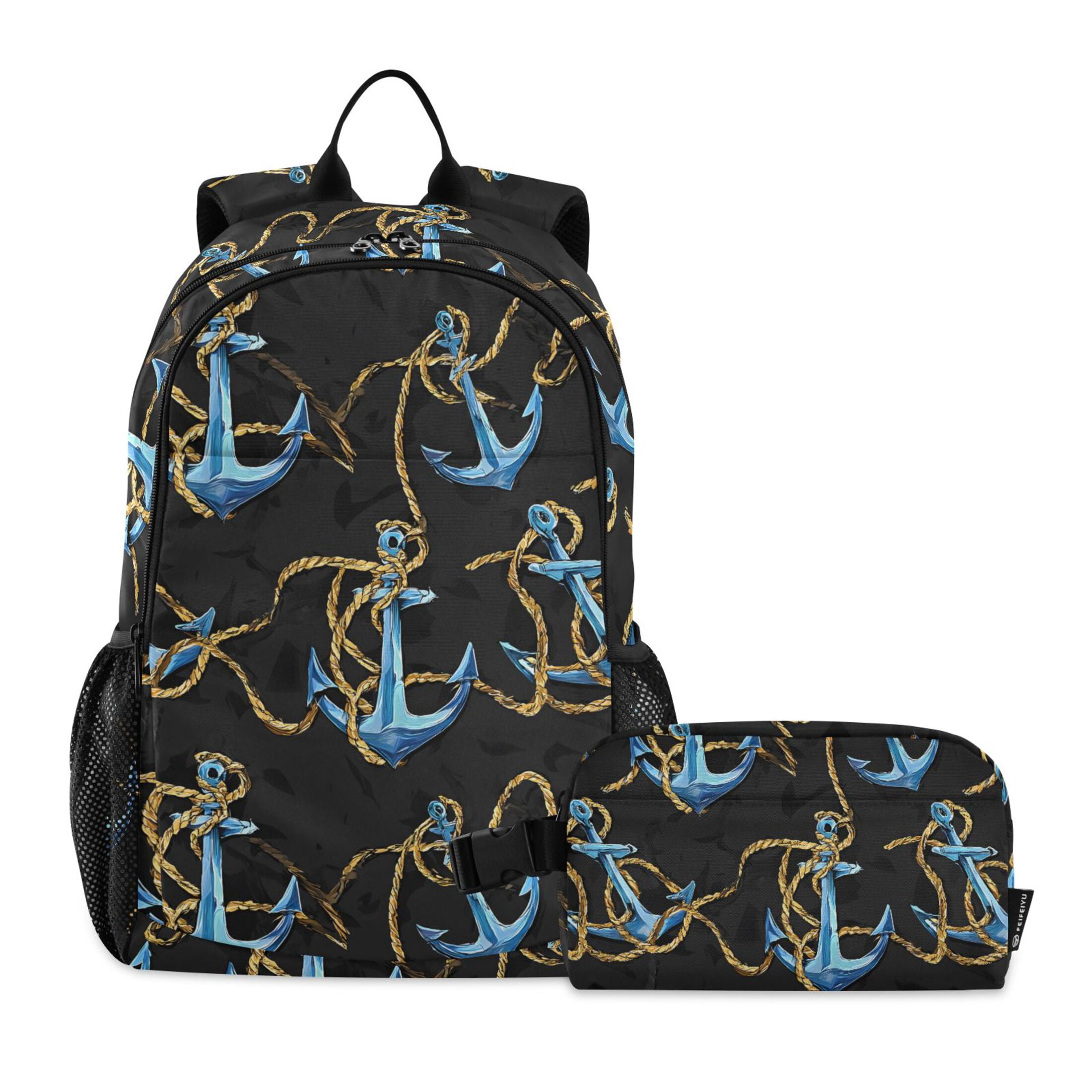 ALAZA Cool Anchors School Backpack Lunch Box Set Student Bookbag ...