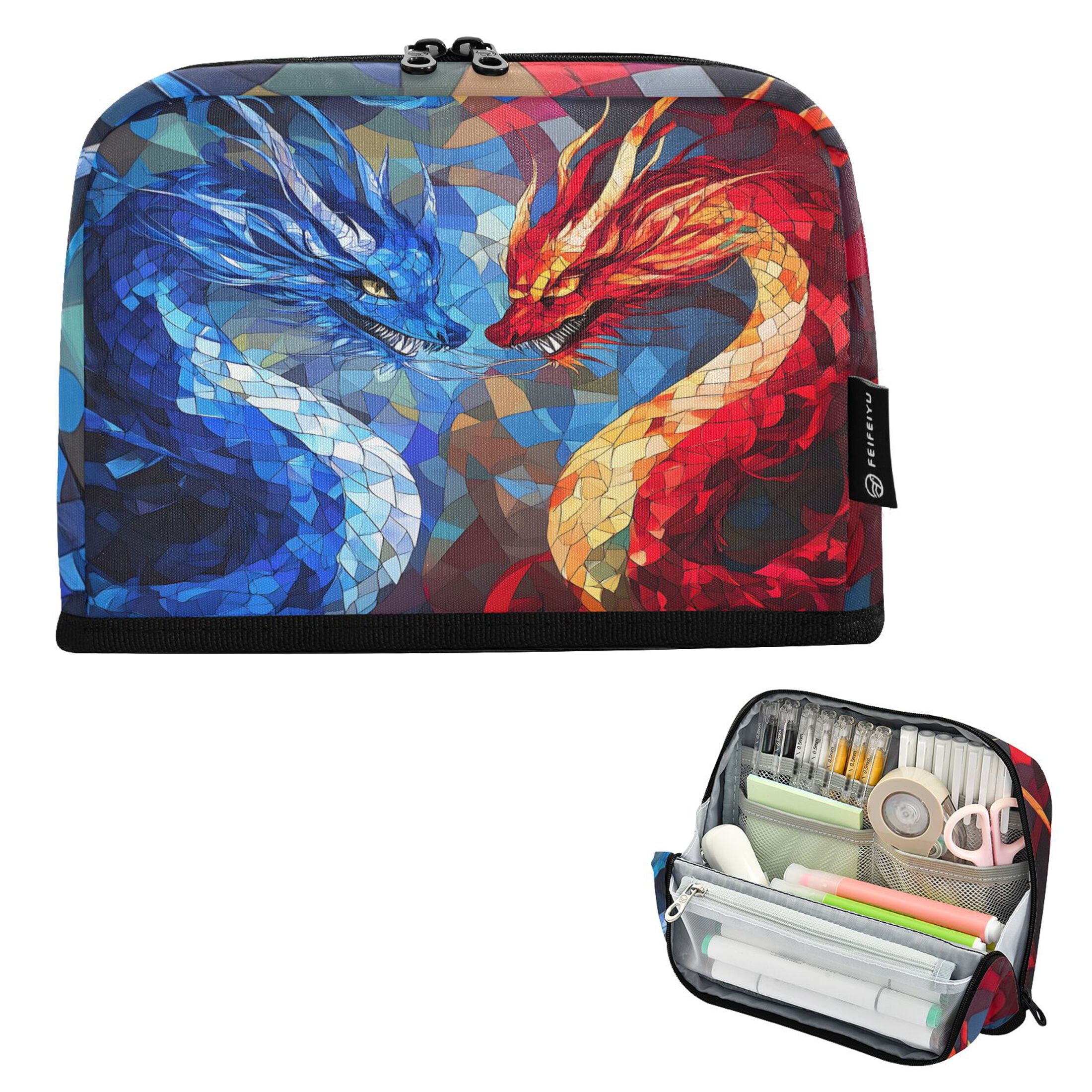 ALAZA Cool Art Dragons Pencil Case Pen Pouch Bag Large Capacity ...
