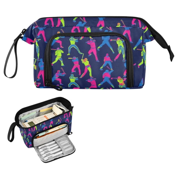 ALAZA Cool Baseball Players Pencil Pouch Big Capacity Pencil Case ...