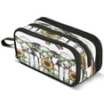 ALAZA Cool Cows Sunflowers Pencil Case Bag Large 3 Compartment Pen ...