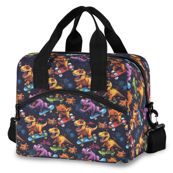 ALAZA Cool Dinosaur Skateboards Insulated Lunch Box Large Reusable ...