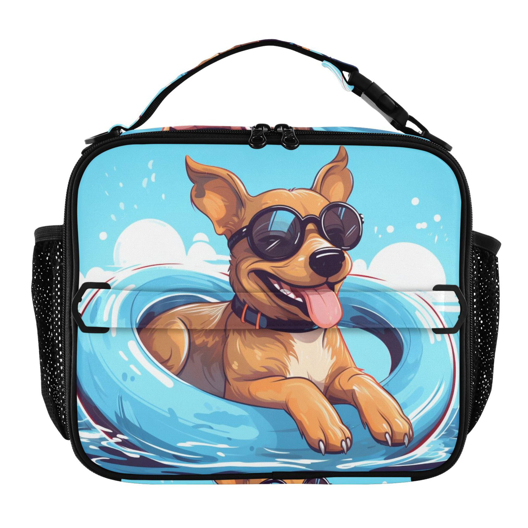 ALAZA Cool Dog Lunch Box Insulated Lunch Bag Cooler Tote with Shoulder ...