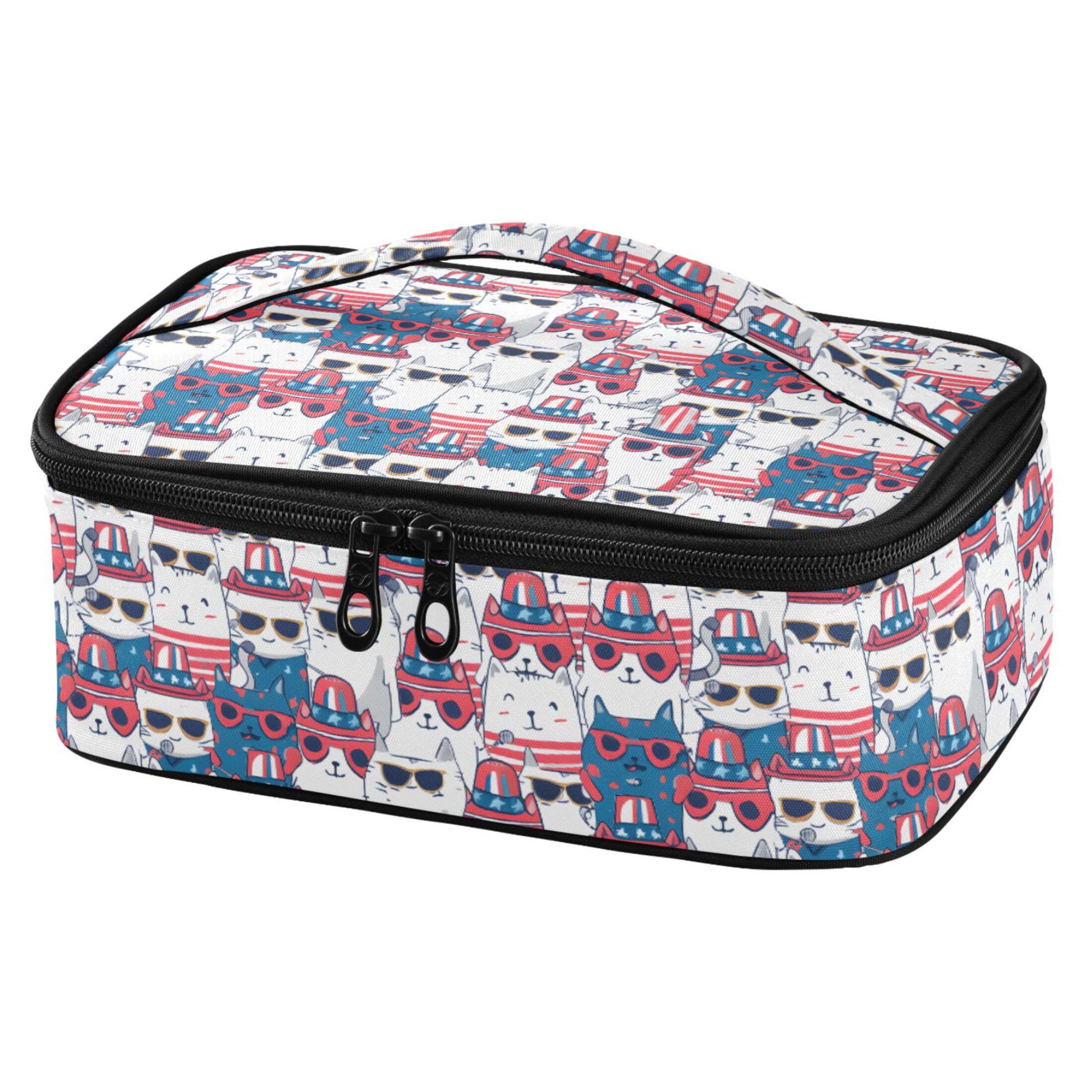 ALAZA Cool Doodle Cats Lunch Box Insulated Cooler Tote Bag Reusable ...