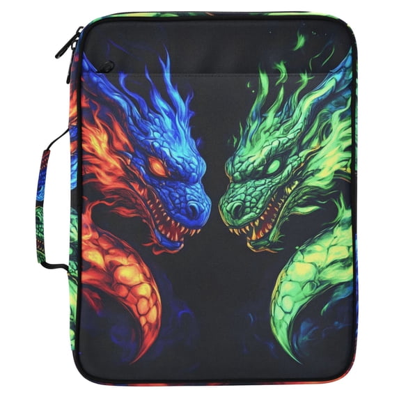 ALAZA Cool Dragon Heads Pattern Expanding Accordion File Folder 3 Ring ...