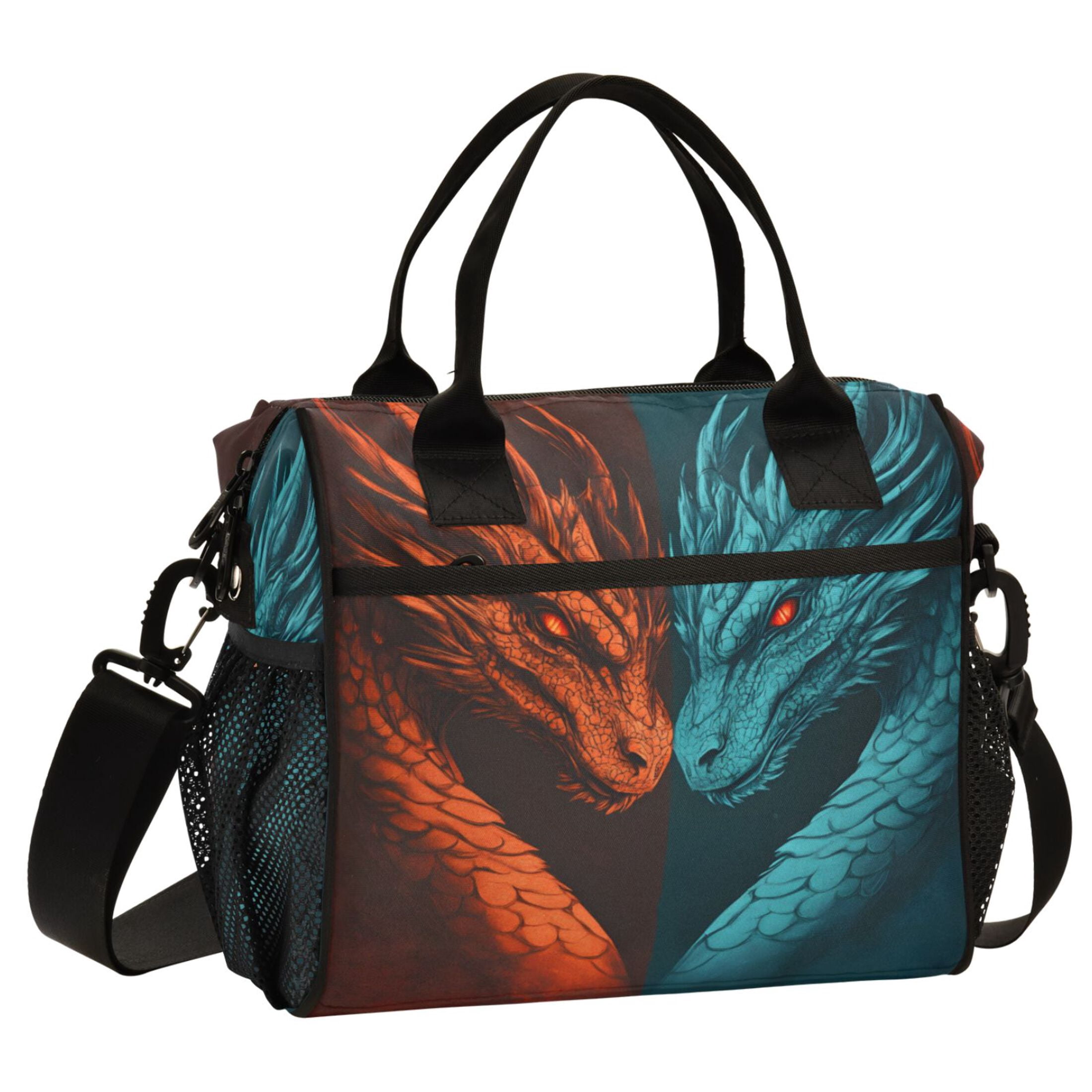 ALAZA Cool Dragon Print Cooler Lunch Bag Insulated Reusable Lunch Tote ...
