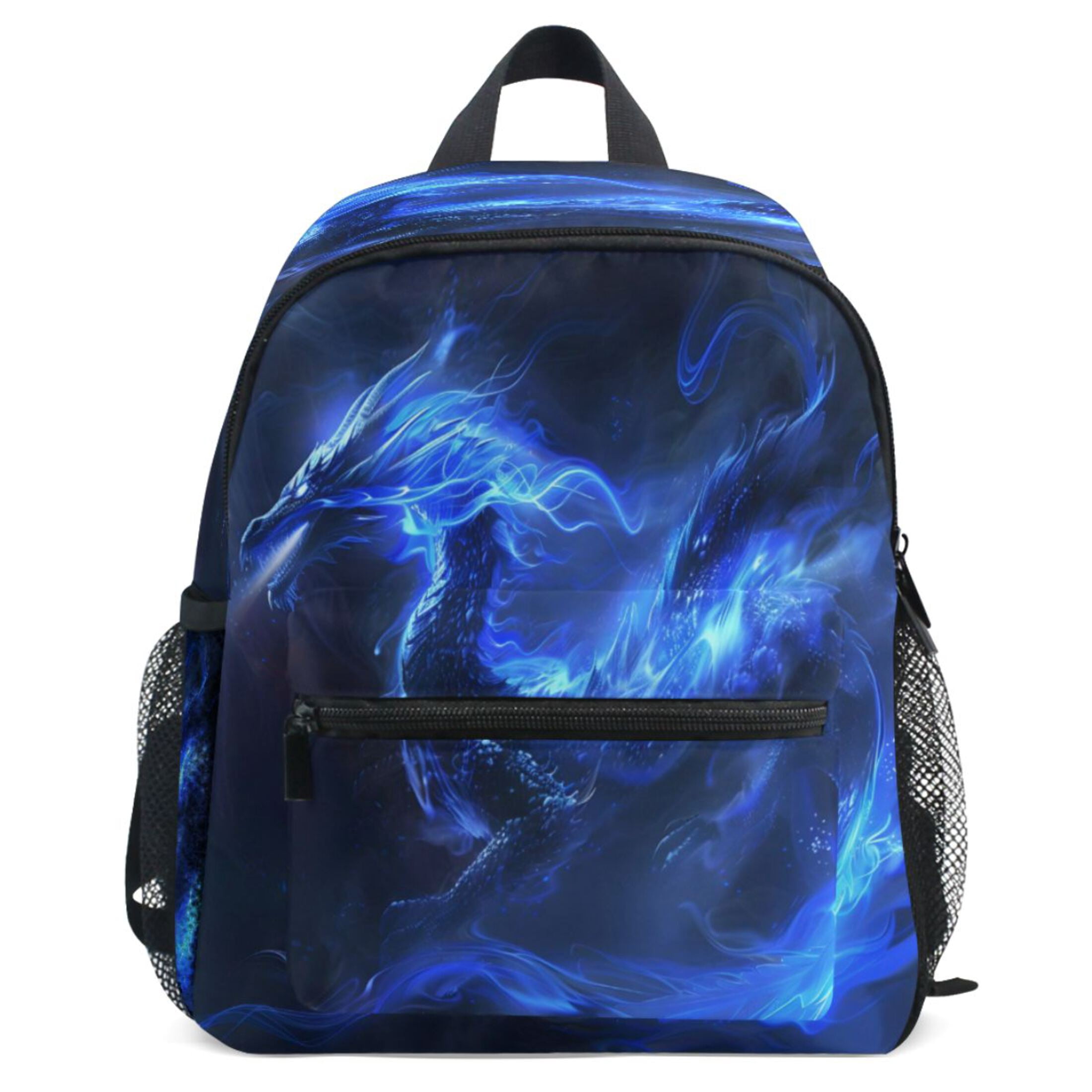 ALAZA Cool Dragon with Flames Pattern School Backpack Student Bookbag ...