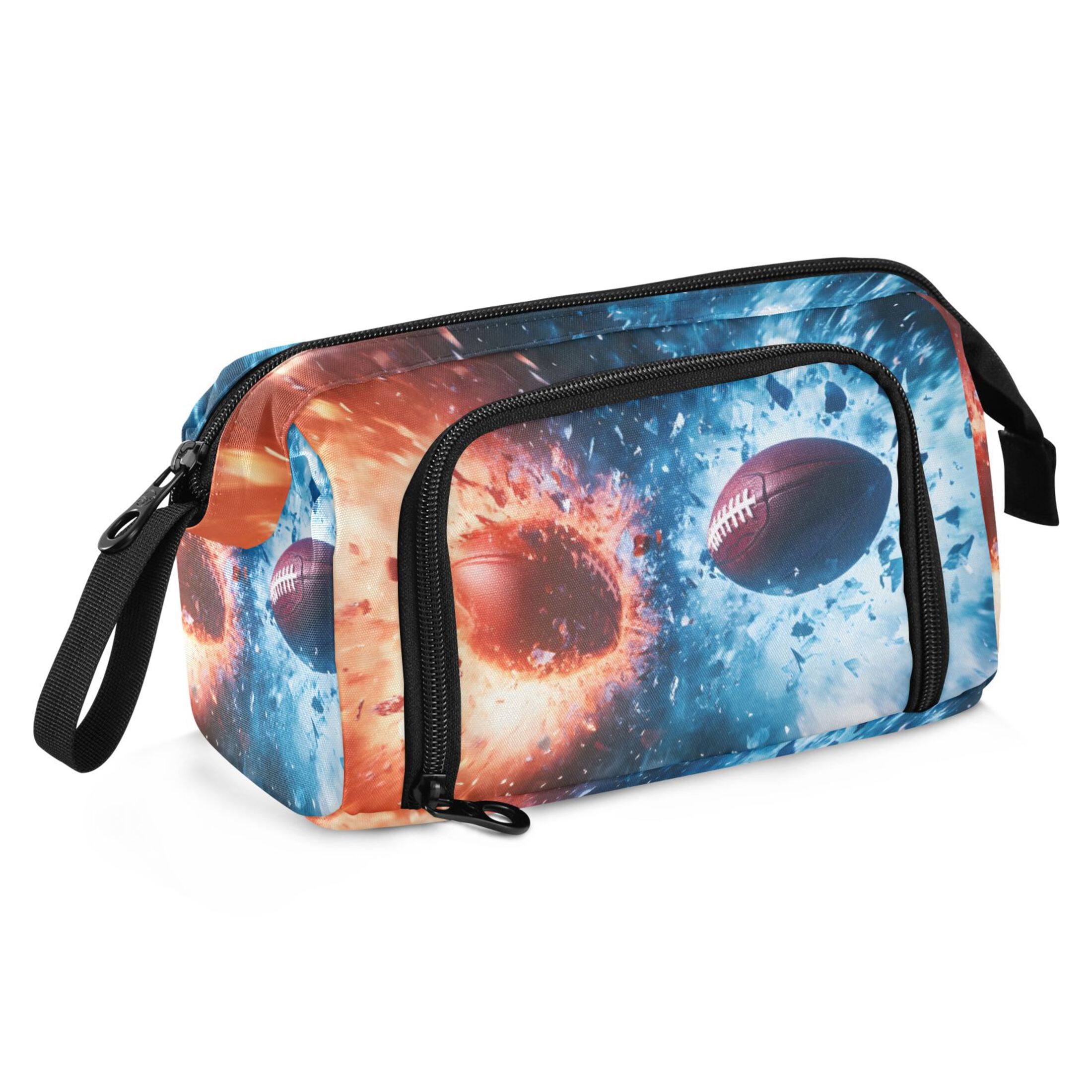 ALAZA Cool Footballs Rugby Pencil Pouch Big Capacity Pencil Case Zipper ...