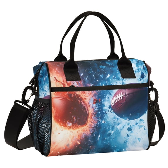 ALAZA Cool Footballs Rugby Print Cooler Lunch Bag Insulated Reusable ...