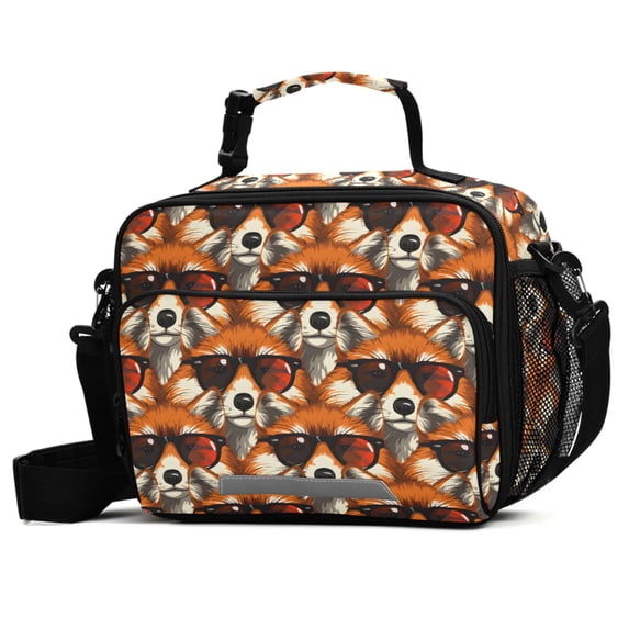 ALAZA Cool Fox with Sunglasses Lunch Box Insulated Cooler Bag Reusable ...