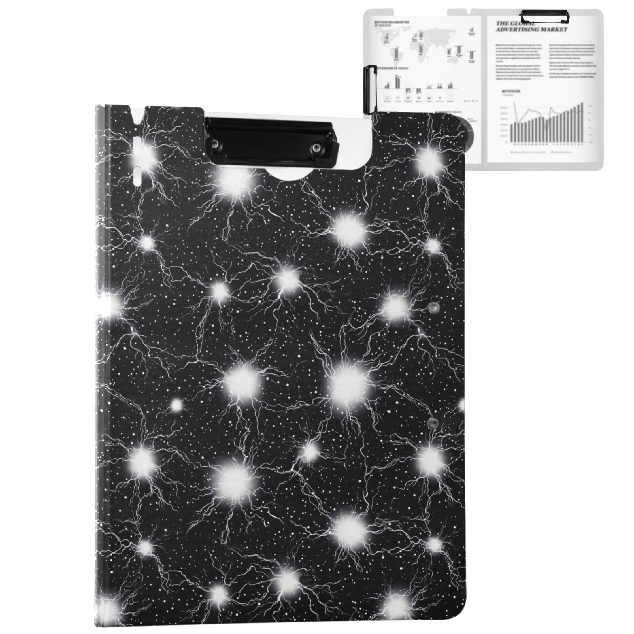 ALAZA Cool Lightning Pattern A4 Foldable Clipboard 360 Degree Folder ...