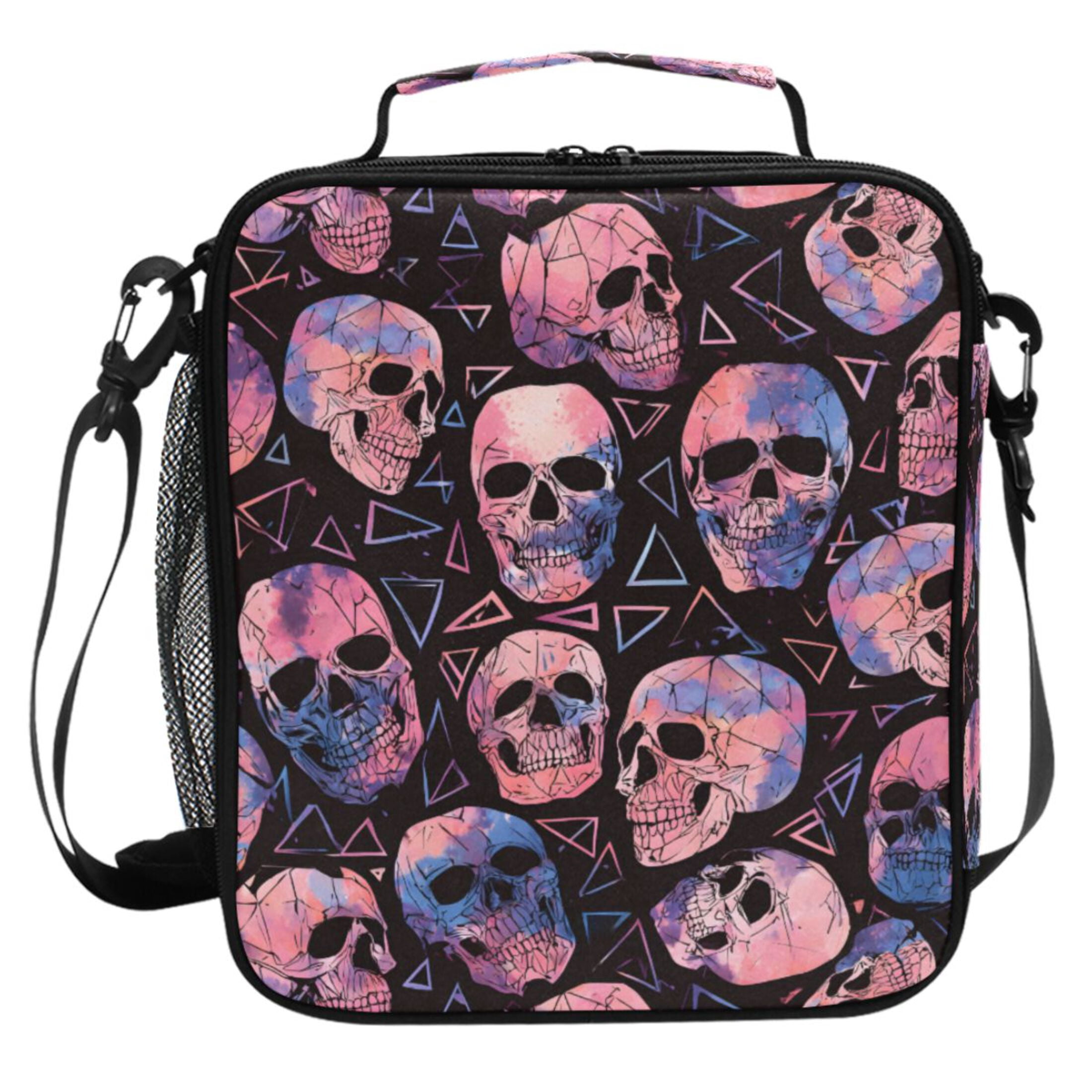 ALAZA Cool Neon Skull Lunch Box Insulated Cooler Lunch Bag with ...