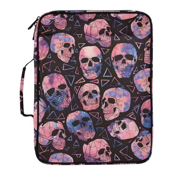 ALAZA Cool Neon Skull Pattern Expanding Accordion File Folder 3 Ring ...