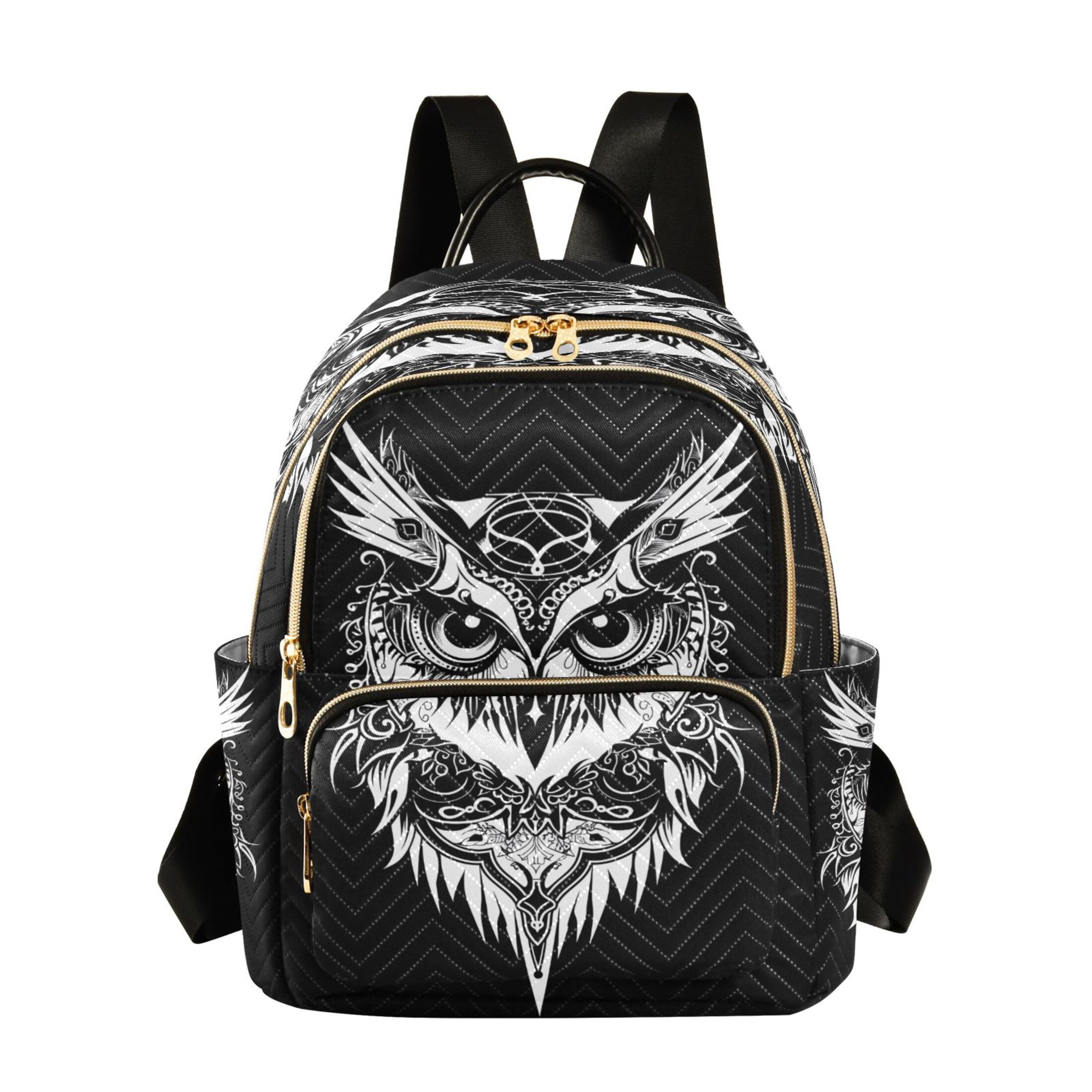 ALAZA Cool Owl on Black Womens Travel Laptop Backpack Large Daypack ...