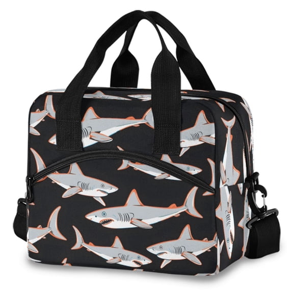 ALAZA Cool Sharks Print Insulated Lunch Box Large Reusable Cooler Bag ...