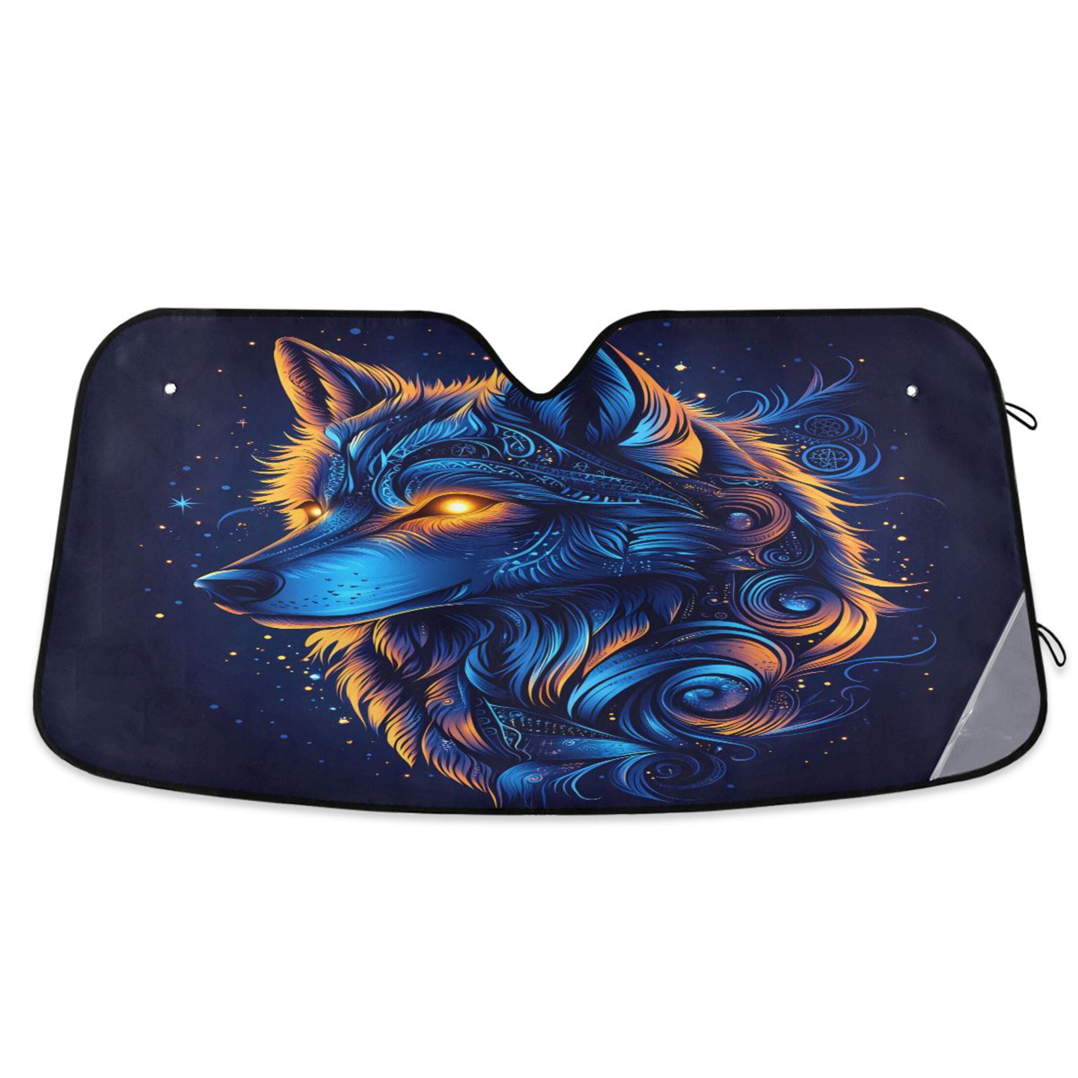 ALAZA Cool Wolf Eyes Pattern Car Windshield Sun Shade Foldable UV Ray ...