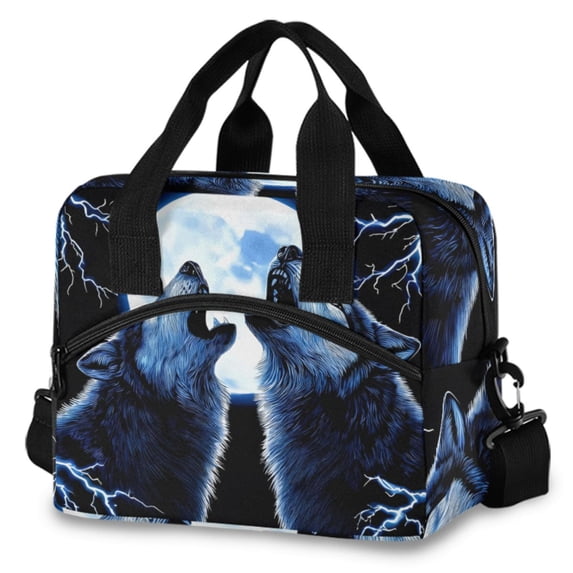 ALAZA Cool Wolf in Lighting Insulated Lunch Box Large Reusable Cooler ...