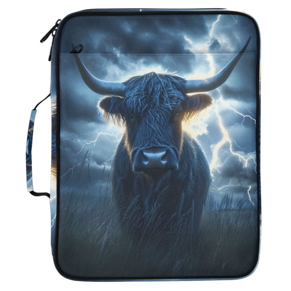 ALAZA Cow Lightning Pattern Expanding Accordion File Folder 3 Ring ...