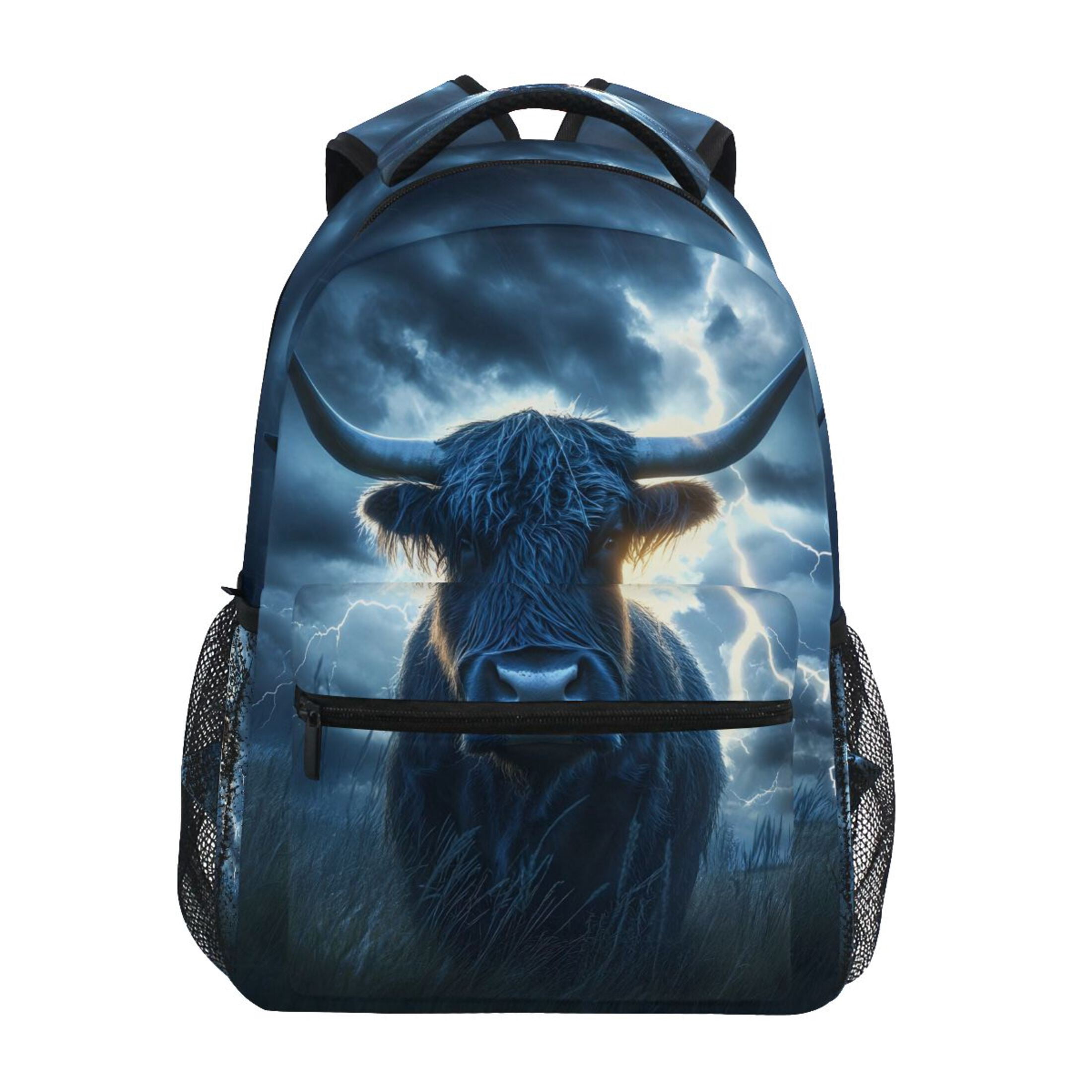 ALAZA Cow Lightning Pattern School Backpack Elementary Stylish Bookbag ...