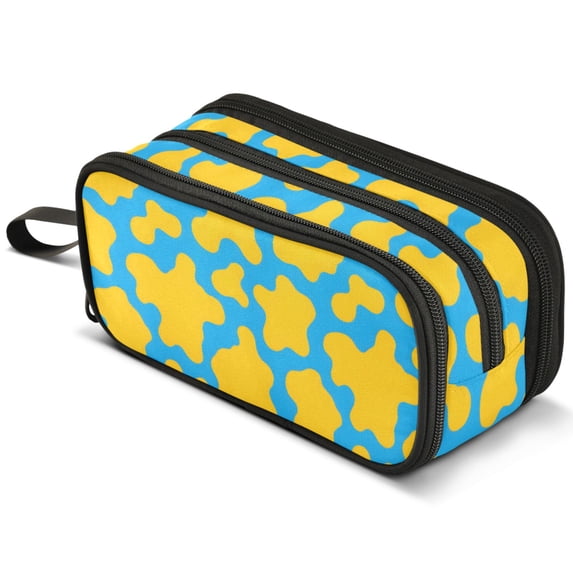 ALAZA Cow Print Pencil Case Bag Large 3 Compartment Pen Pouch Holder ...