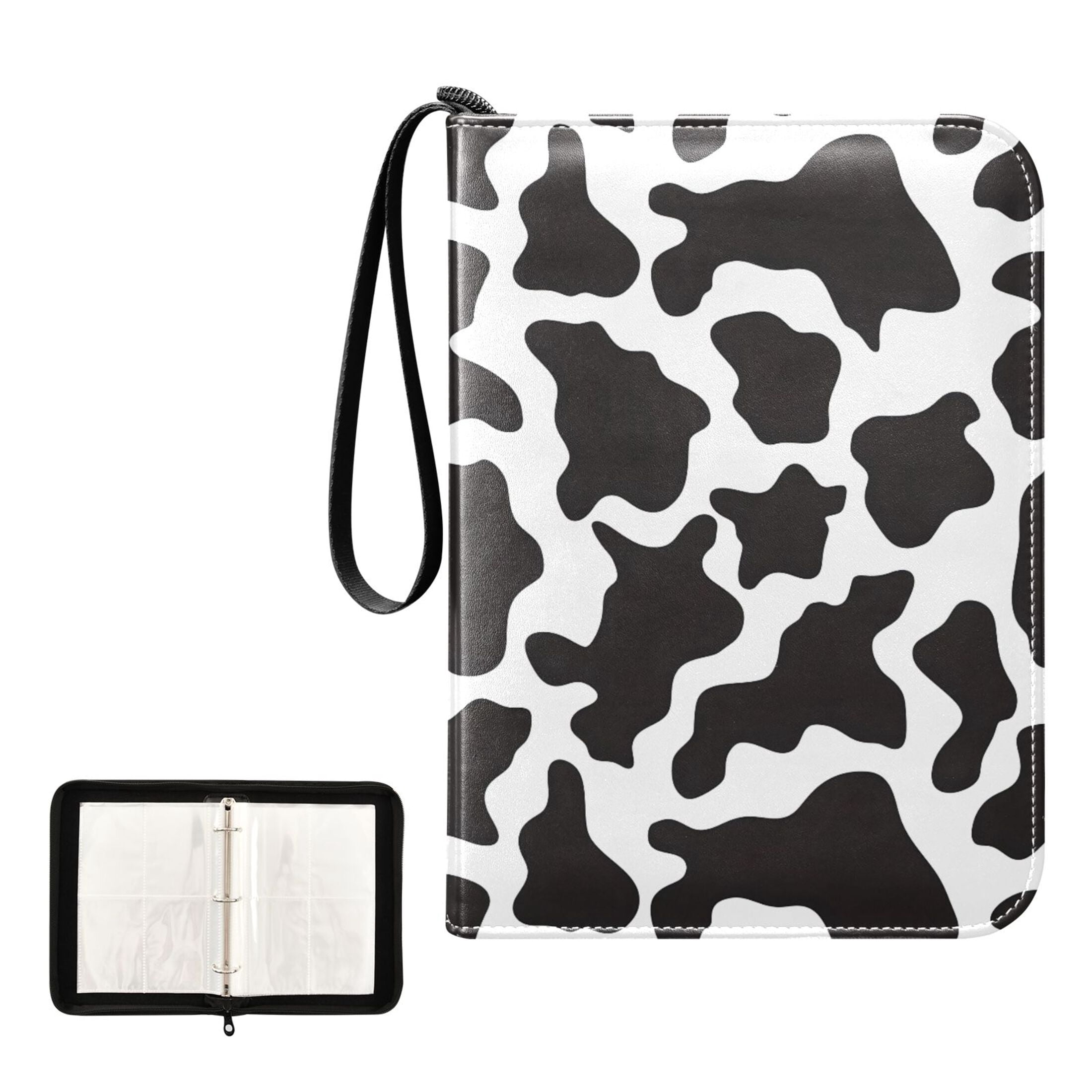 ALAZA Cow Print Trading Card Binder 4 Pocket Cards Collection Album 400 ...