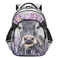 ALAZA Cow Wearing Flower School Backpack Elementary Bag Student Bookbag ...