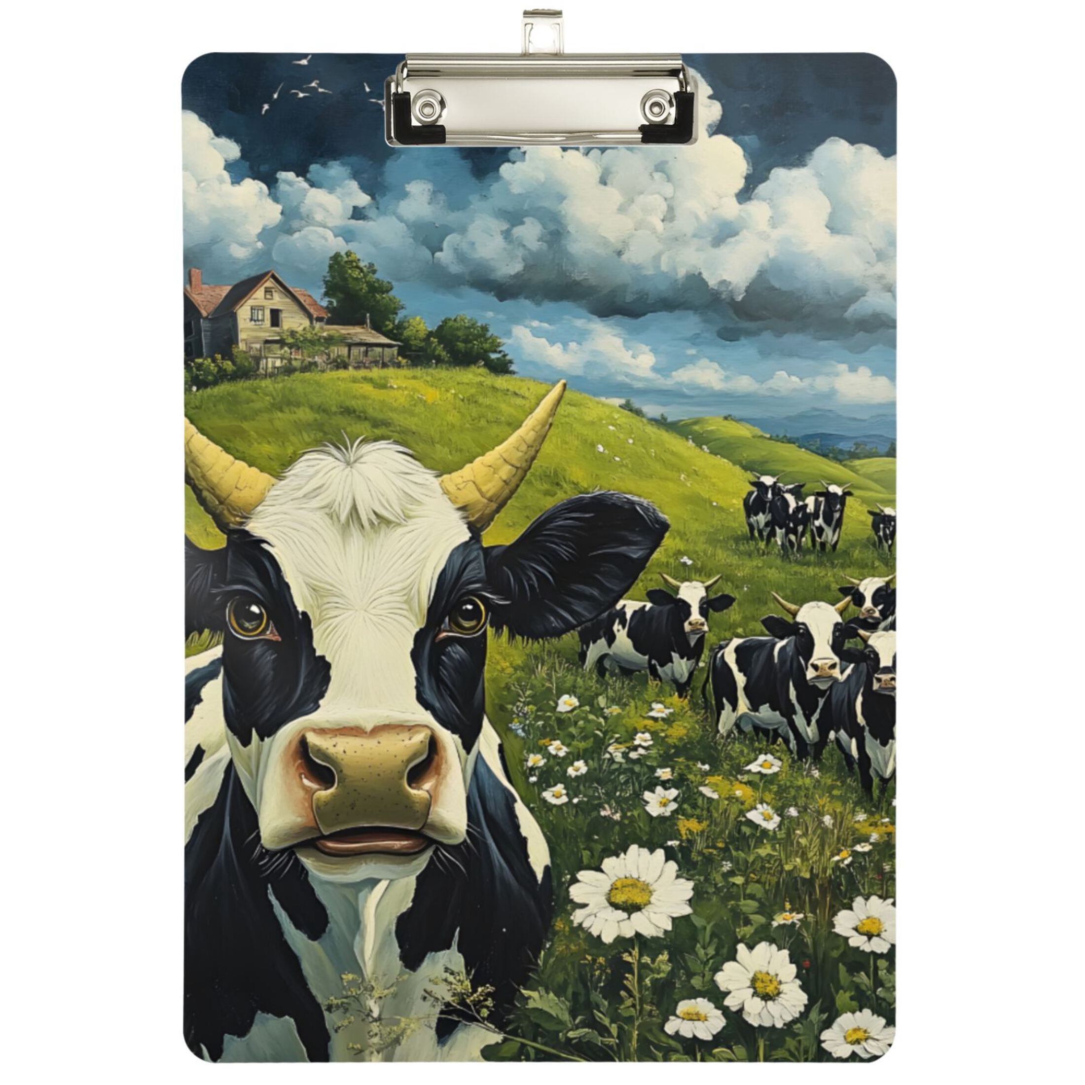 ALAZA Cows Wild Daisy Plastic Clipboard A4 Letter Size Decorative ...