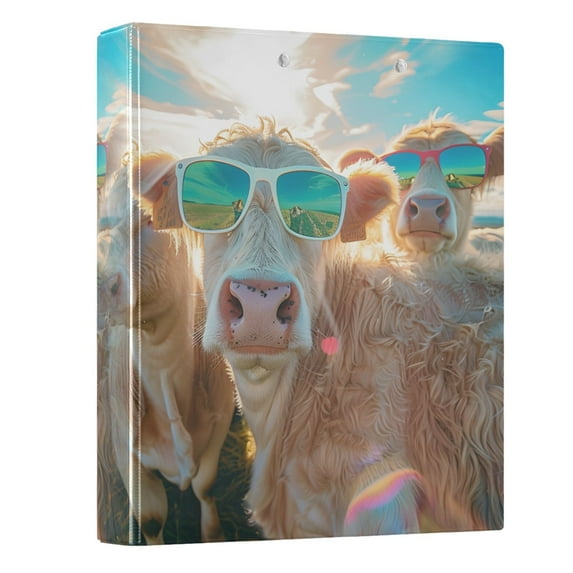 ALAZA Cows with Sunglasses Funny 3 Ring Binder 1.5 Inch Three Ring ...