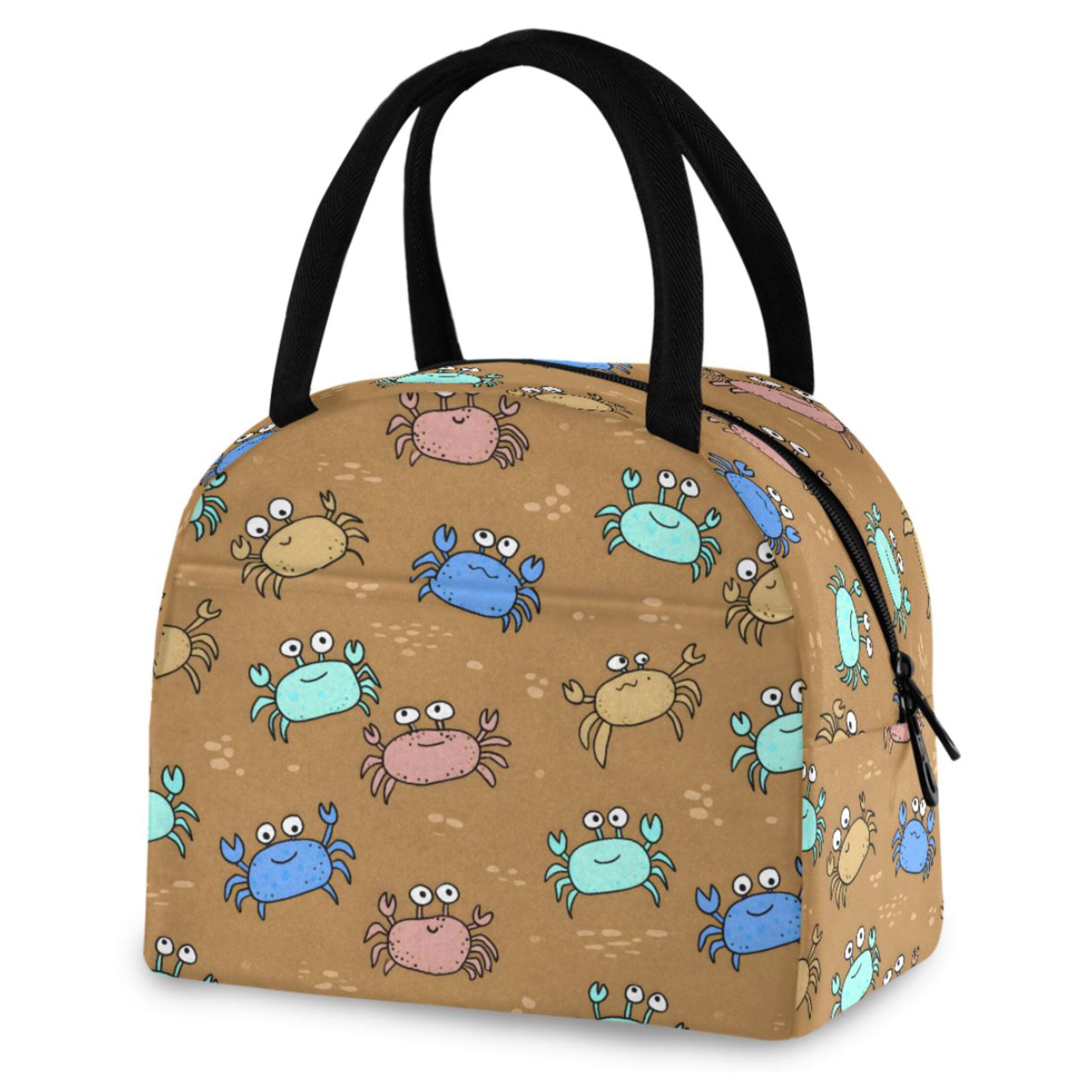 ALAZA Crabs Cute Insulated Lunch Box Reusable Cooler Tote Bag Work ...