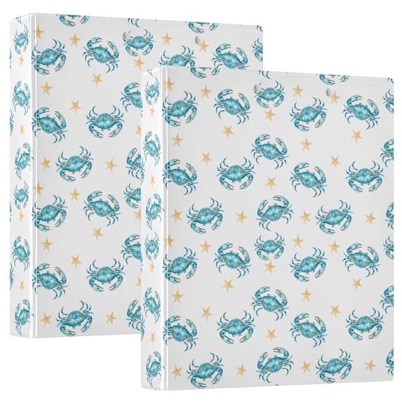 ALAZA Crabs Starfish Hardcover 3 Ring Binder 1.5" D-Rings with Interior ...