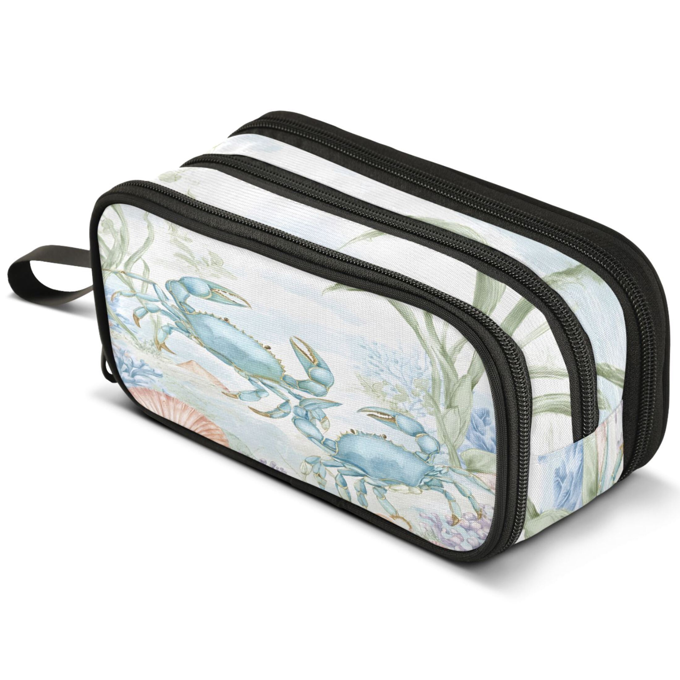 ALAZA Crabs in Ocean Pencil Case Bag Large 3 Compartment Pen Pouch ...