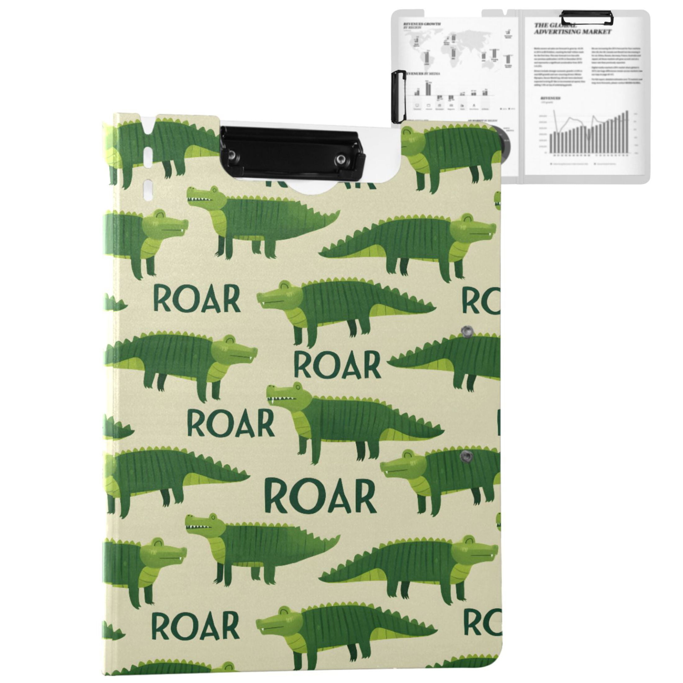 ALAZA Crocodile Cartoon A4 Foldable Clipboard 360 Degree Folder Binder ...